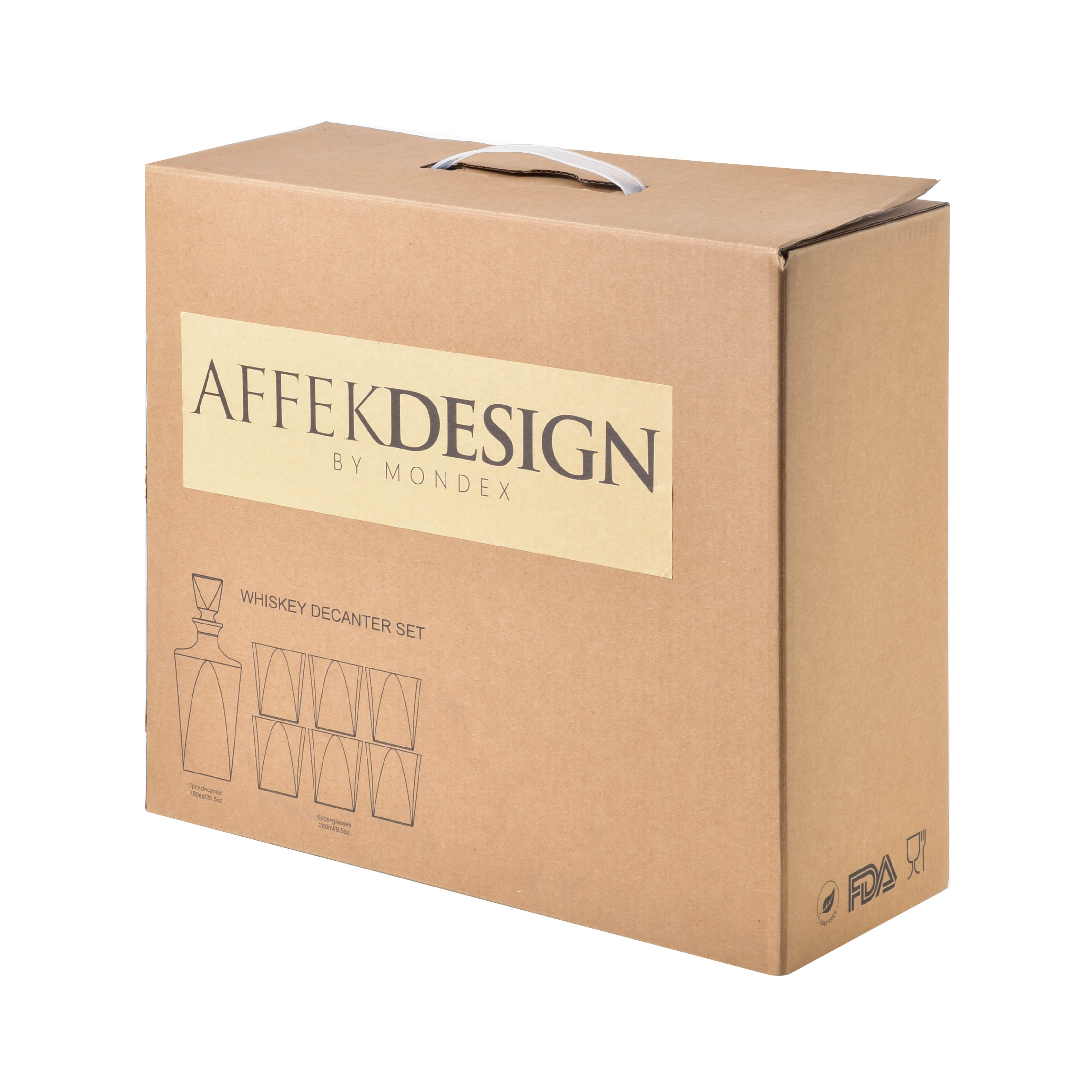 Dekantterisetti lasi AFFEKDESIGN EVA TRIANGLE 780/280 ml kirkas 7 kpl ...