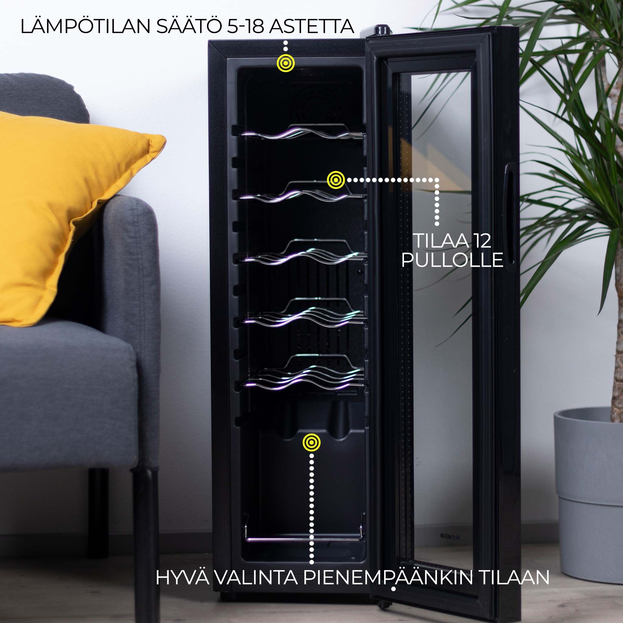 Amelia Viinikaappi Piemonte 12 - hobbybox.fi