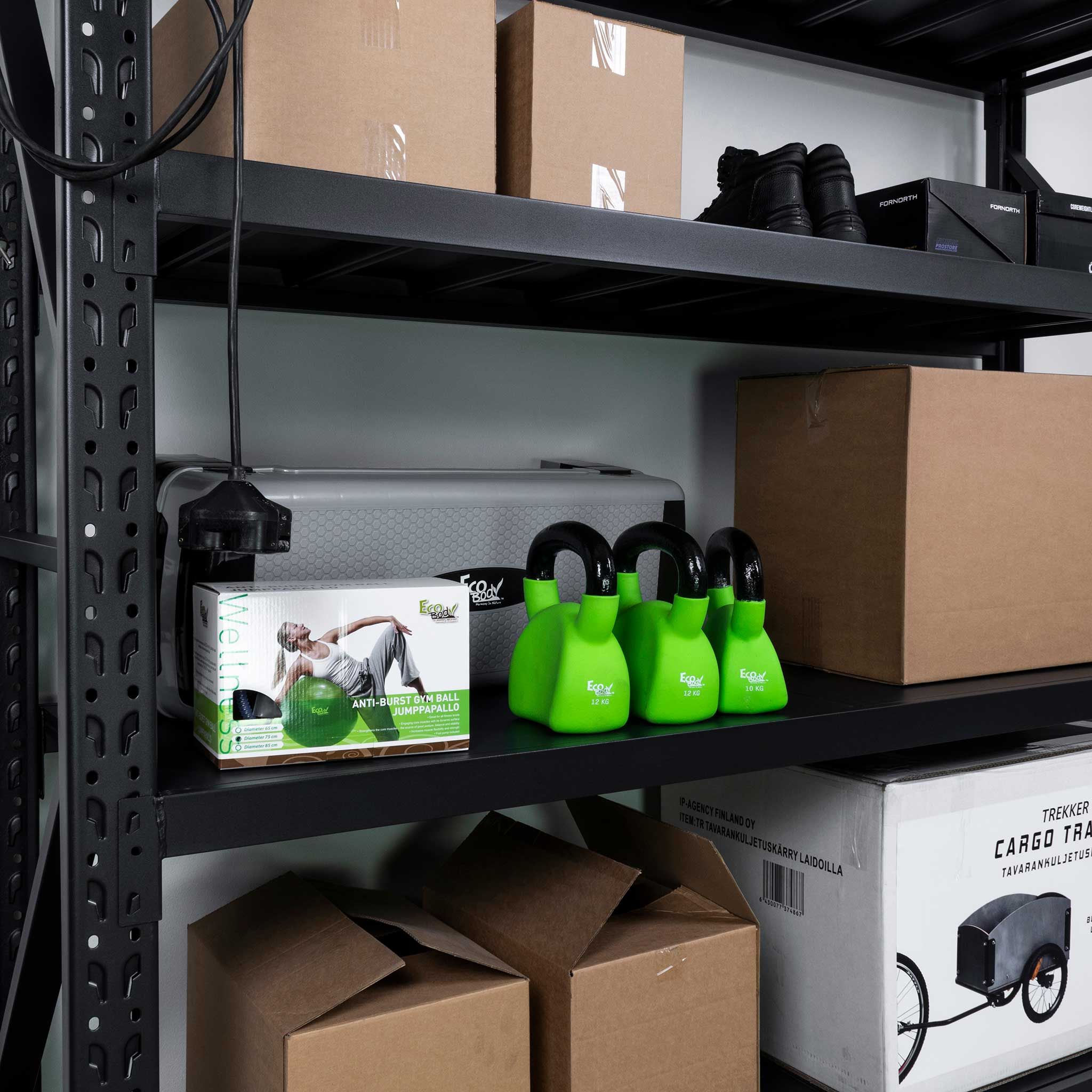 Fornorth Varastohylly 3200kg, 200x60x200cm, Musta - hobbybox.fi