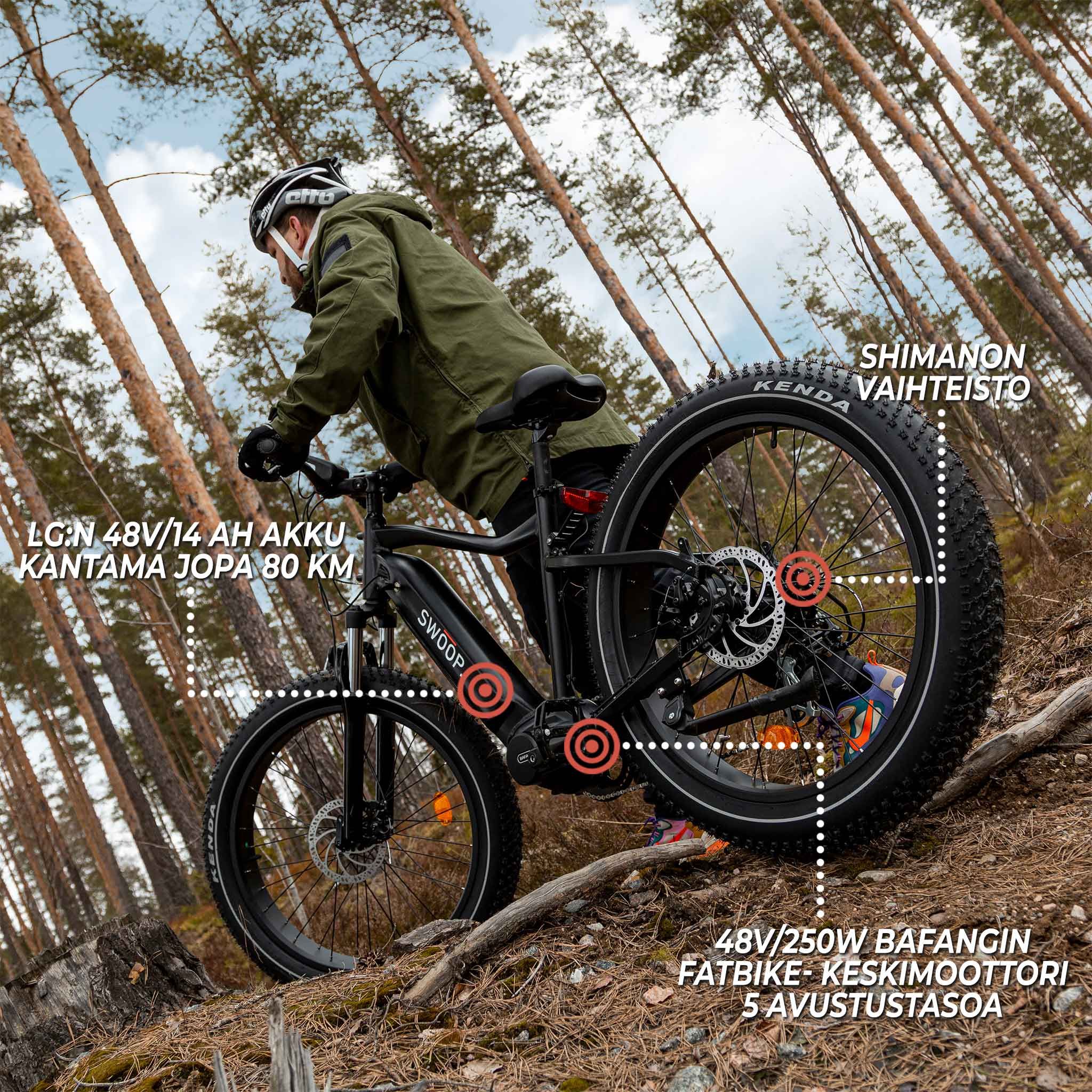 Swoop Sähköpyörä Fatbike 26'' Attacker - hobbybox.fi